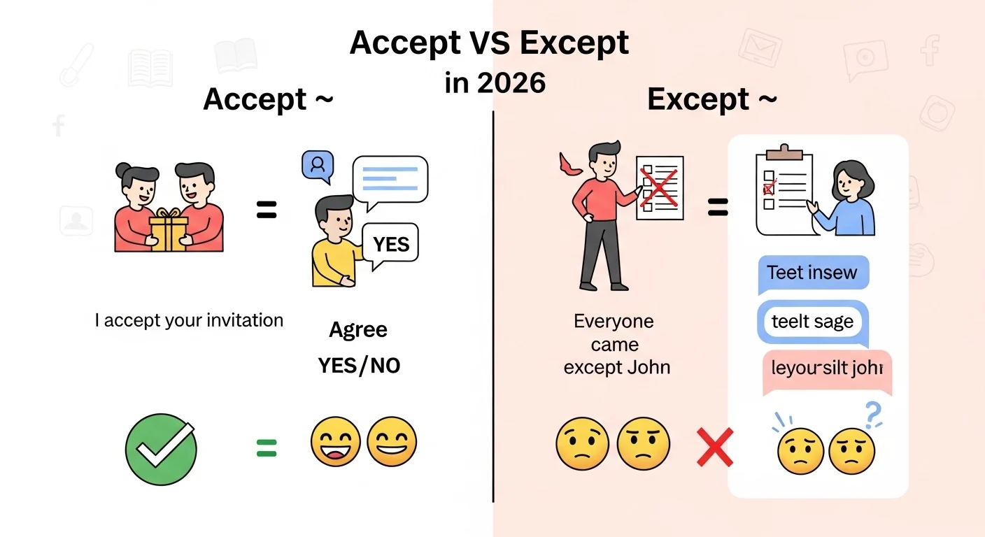 Accept vs Except in 2026: Easy Guide for Students, Learners & Beginners